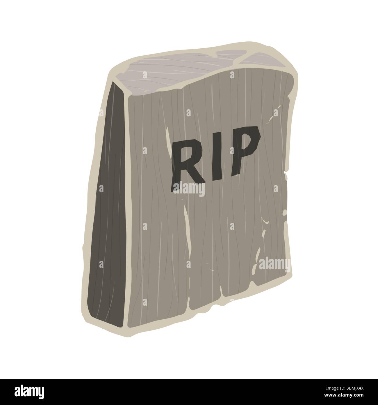 Wooden Gravestone with RIP Text Signifying Rest in Peace Stock Vector ...