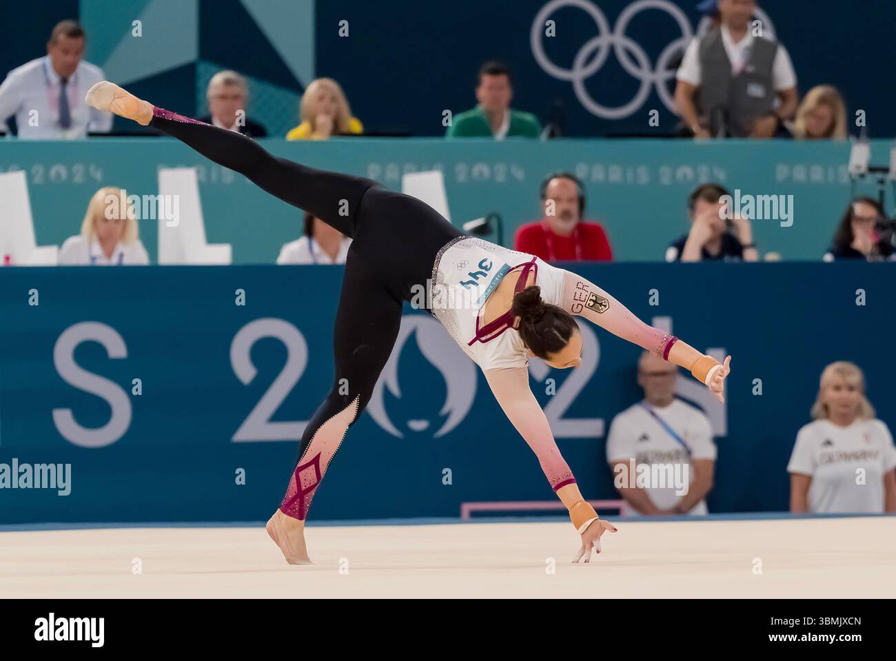 SARAH VOSS (GER) of Germany, competes in the Artistic Gymnastics Women ...