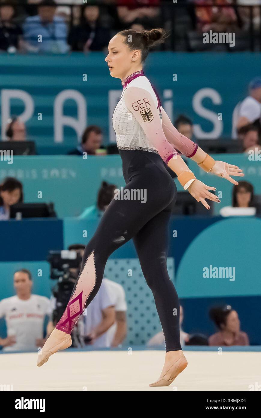SARAH VOSS (GER) of Germany, competes in the Artistic Gymnastics Women ...
