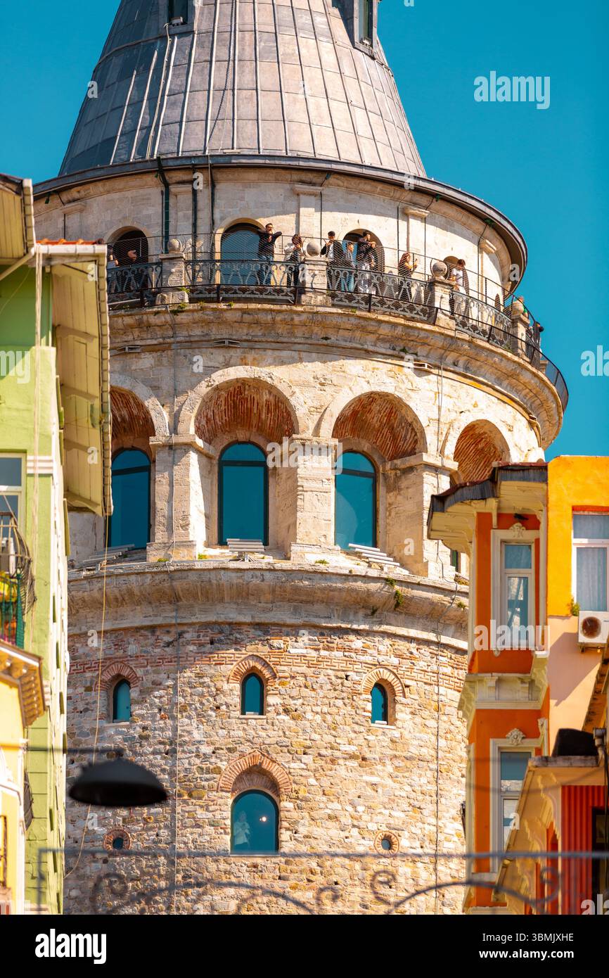 Istanbul, Turkiye - MAY 12, 2025: The Galata Tower is an ancient ...