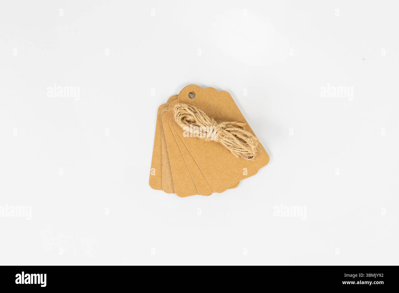 Set of Brown Kraft Tags with Jute String for Gifts or Crafts Stock ...
