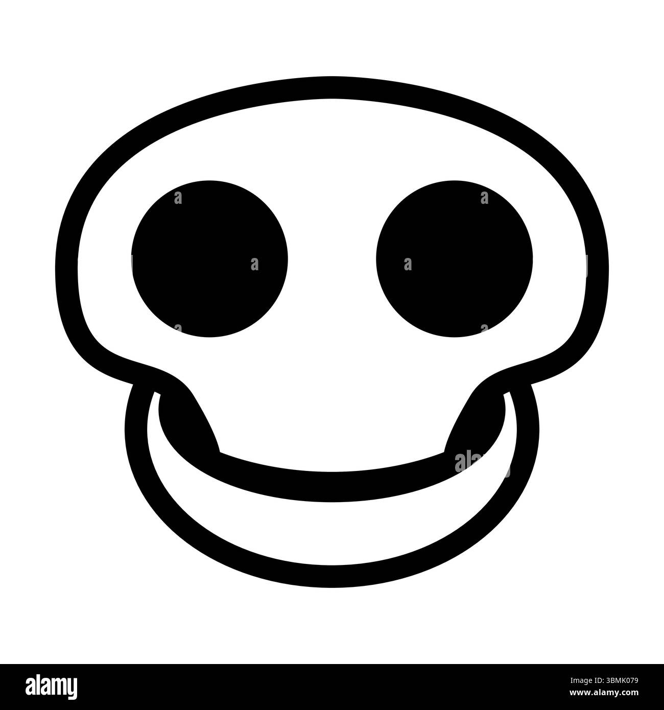 simple cartoon caricature skull, black and white vector tattoo ...