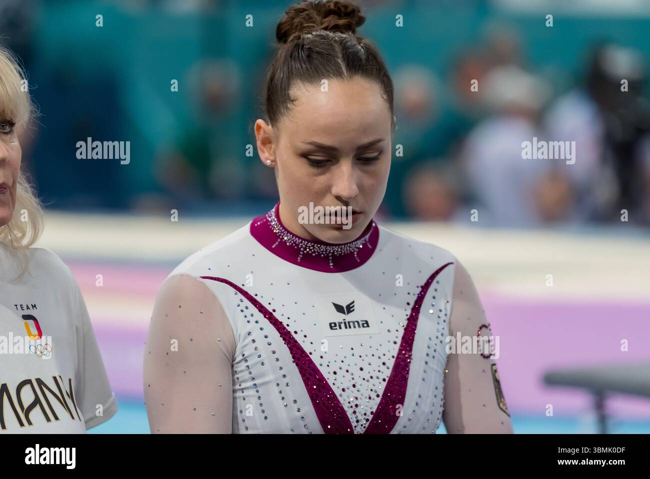 SARAH VOSS (GER) of Germany, competes in the Artistic Gymnastics Women ...