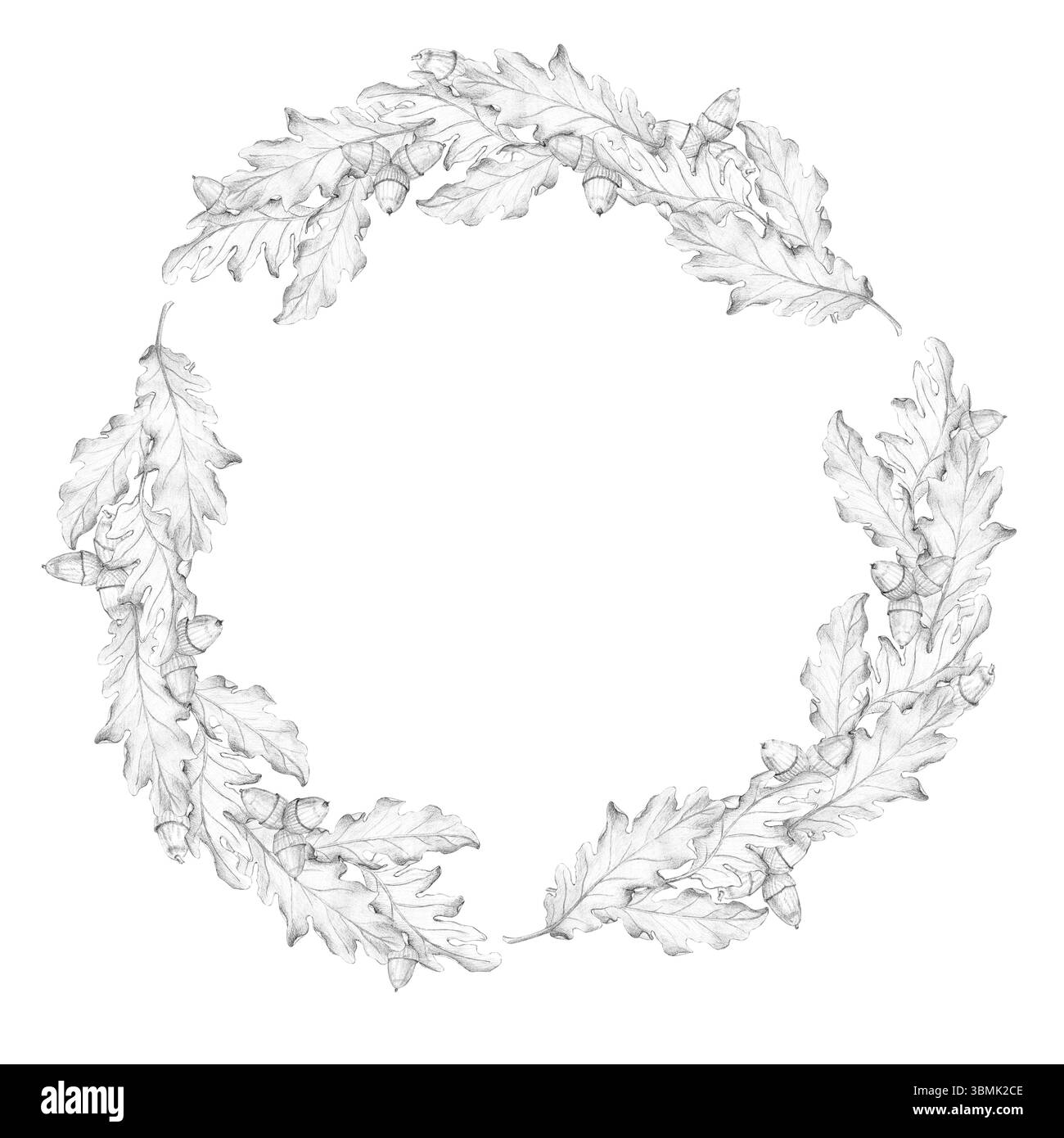 Oak leaf wreath Black and White Stock Photos & Images - Alamy