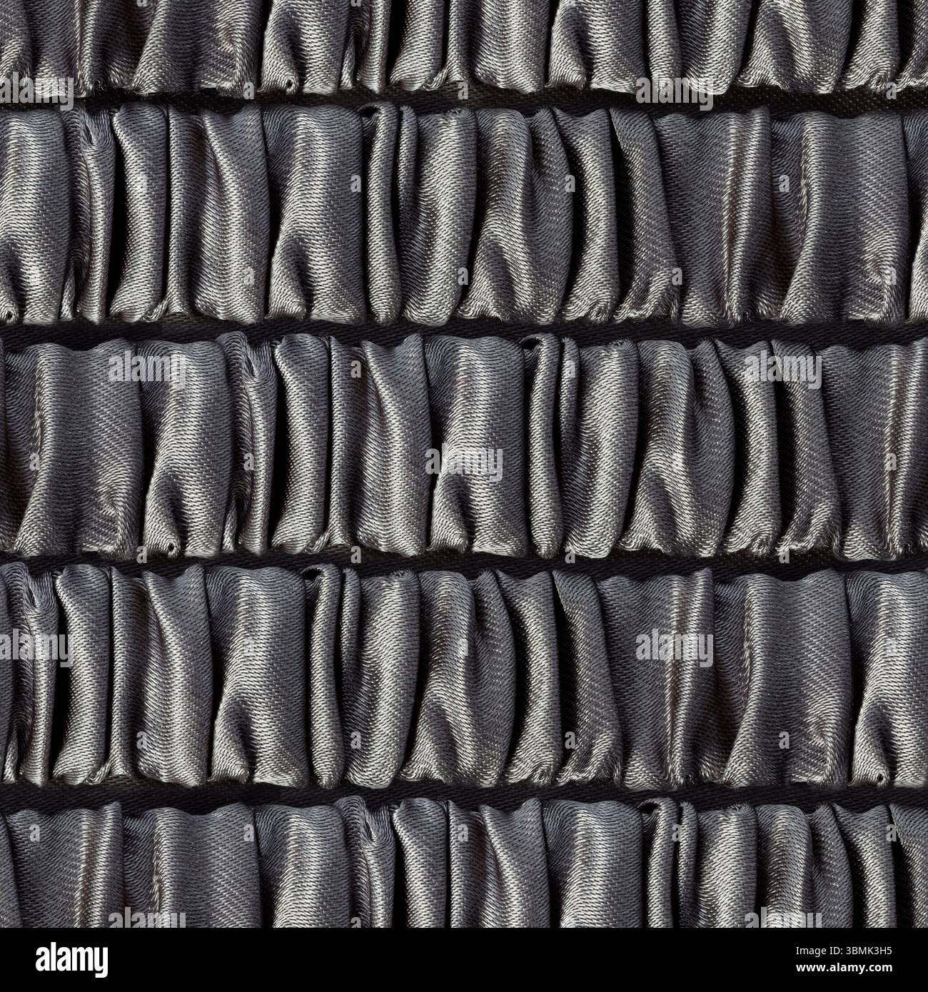 Seamless 4k photo texture of gray colored ribbed atlas cloth frill ...