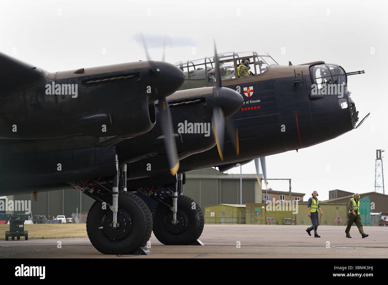 The UK's only airworthy Lancaster bomber, PA474, is tested at RAF ...