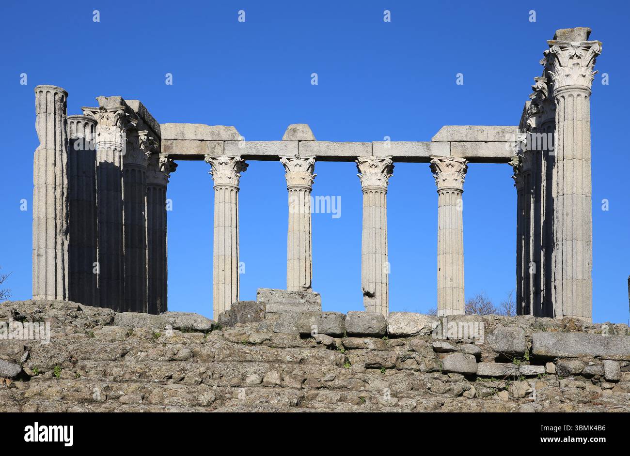 Portugal. Roman temple of Evora. 1st century AD. Ancient Iberian Roman ...