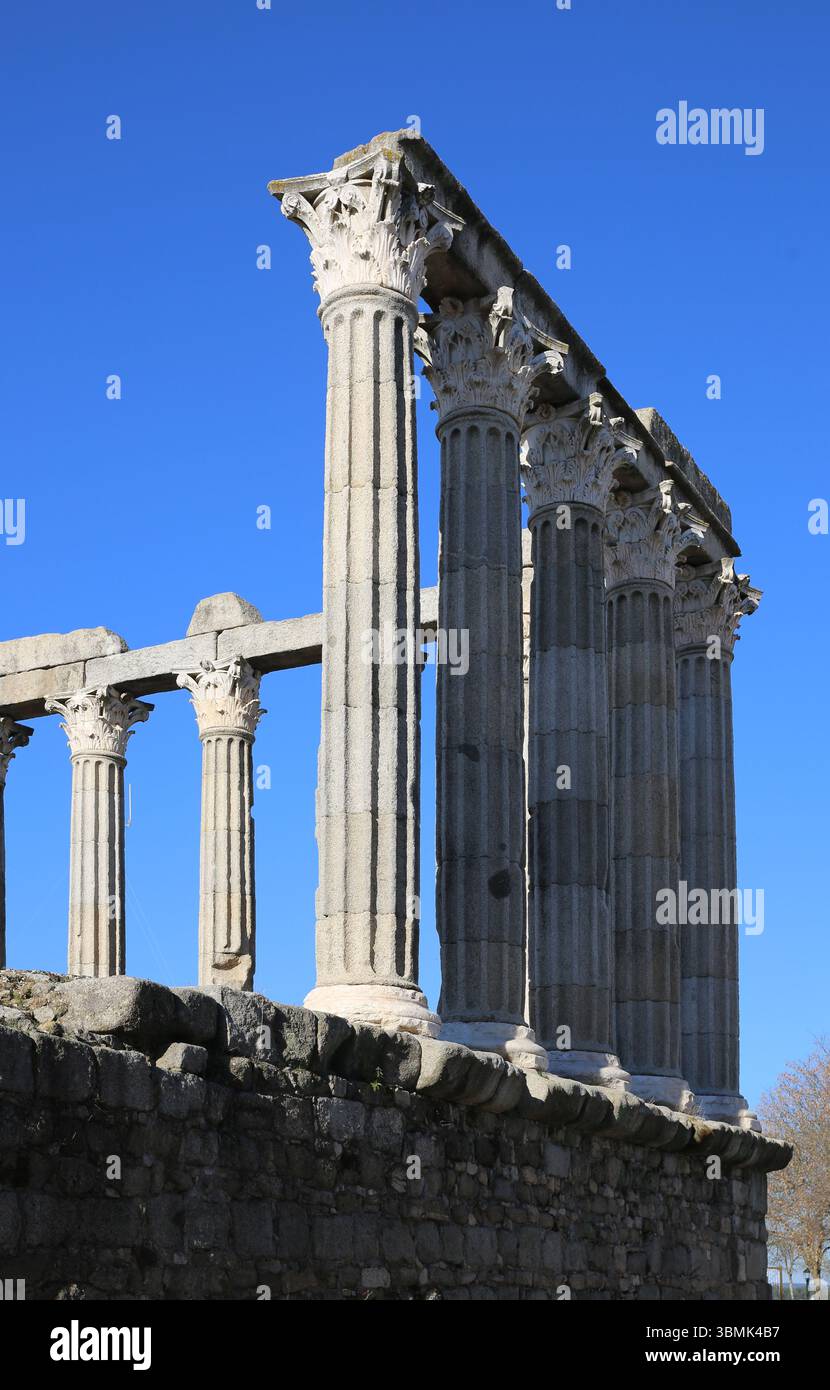 Portugal. Roman temple of Evora. 1st century AD. Ancient Iberian Roman ...