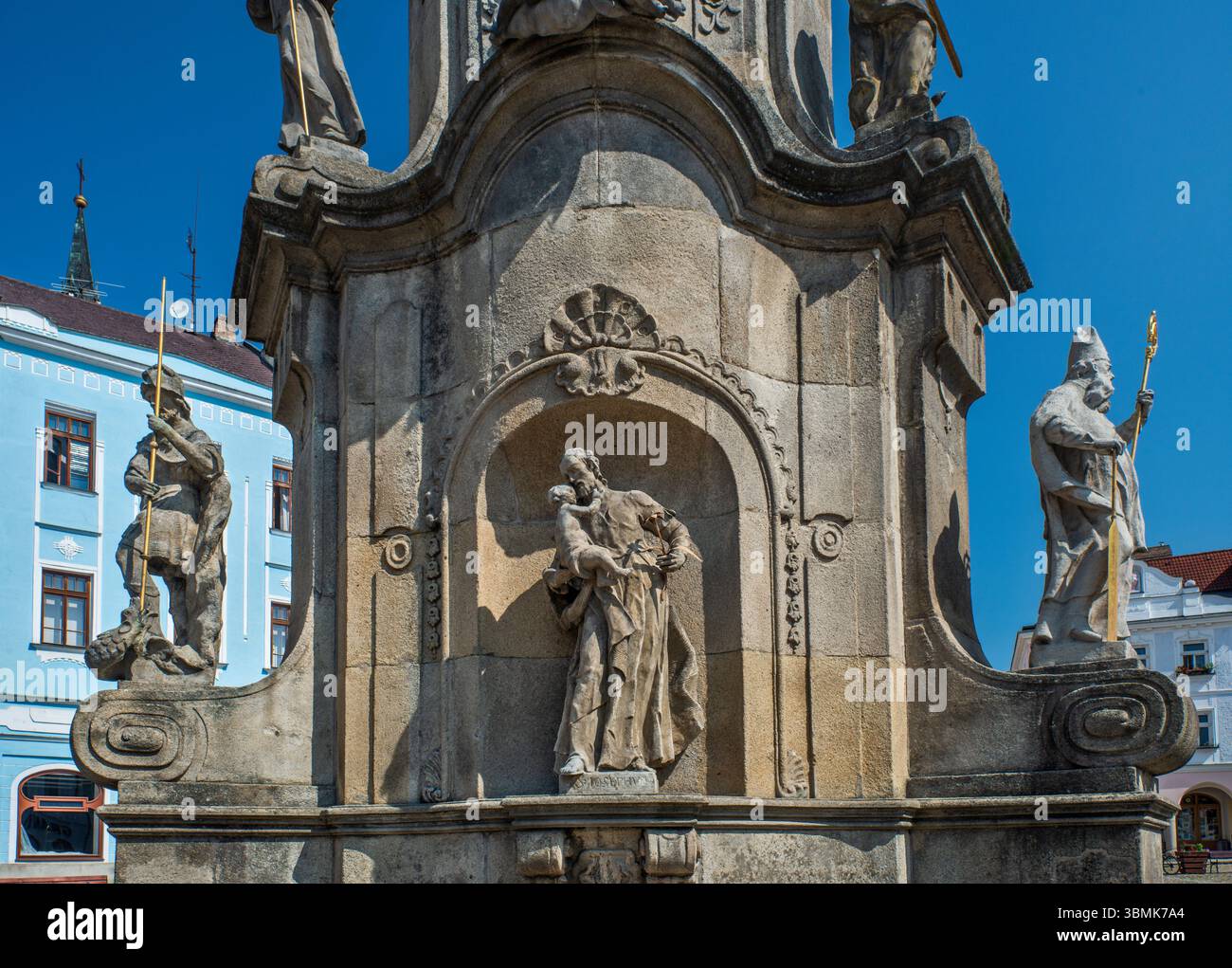 Statue of St Joseph with Jesus at Holy Trinity Column, Baroque style ...