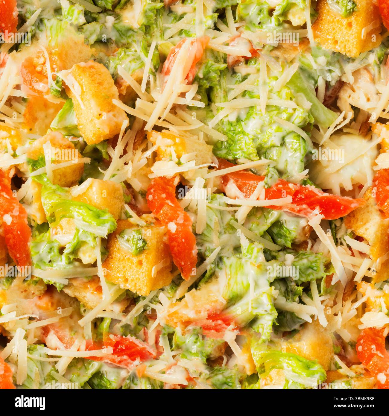 Seamless 4k photo texture of salmon caesar salad Stock Photo - Alamy
