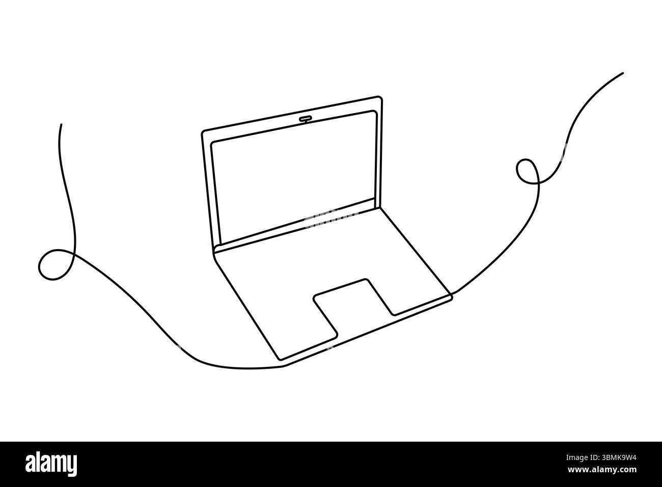 Minimalist line drawing desktop Stock Vector Images - Alamy