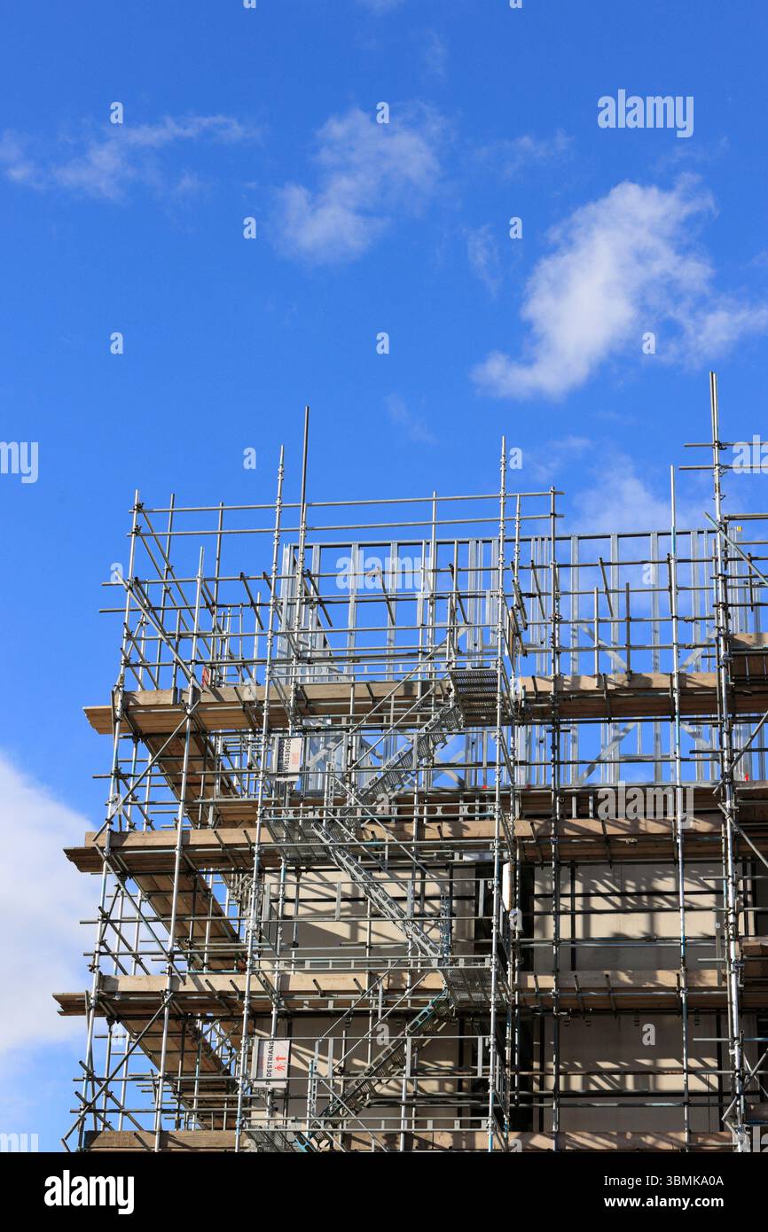 Building construction with scaffolding in radcliffe, bury, greater ...