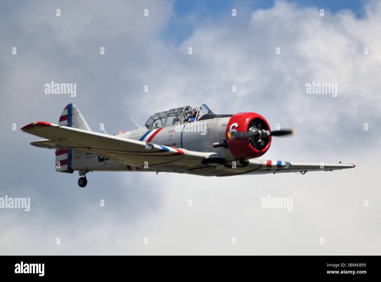 North American SNJ-2 trainer of WW2, part of SkyTypers aerobatic ...