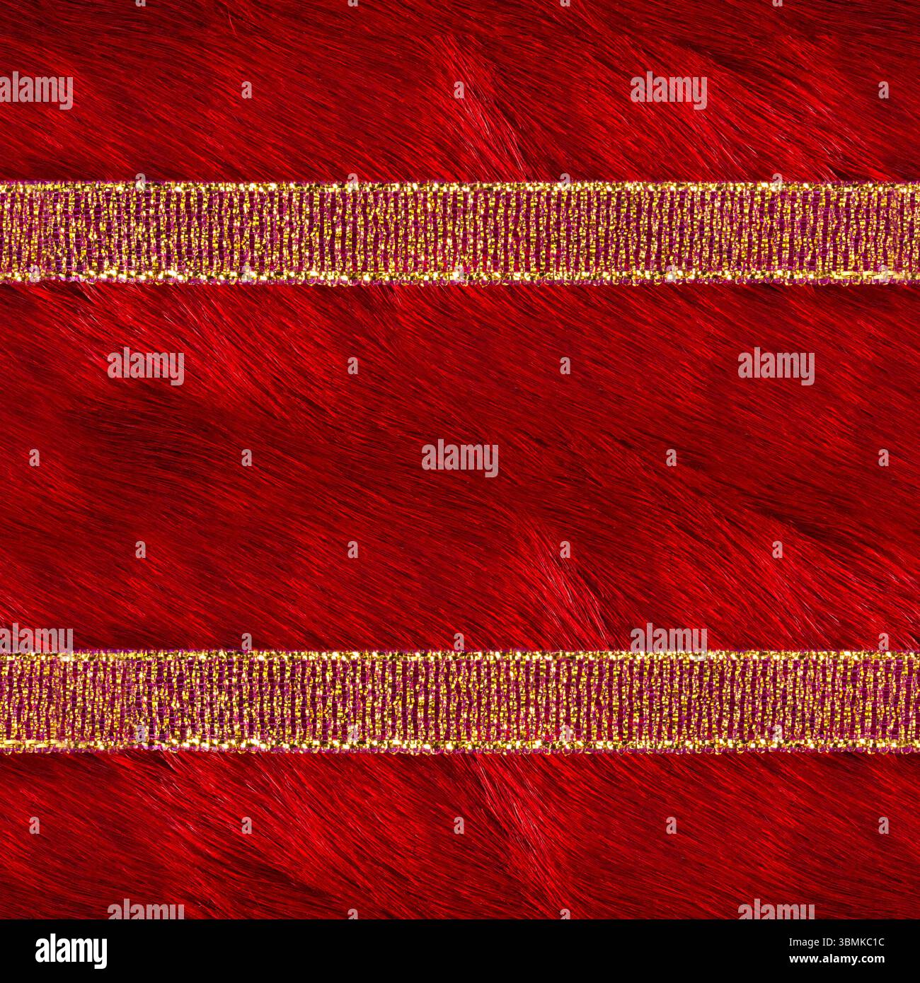 Seamless 4k photo texture of red synthetic fur material with golden ...