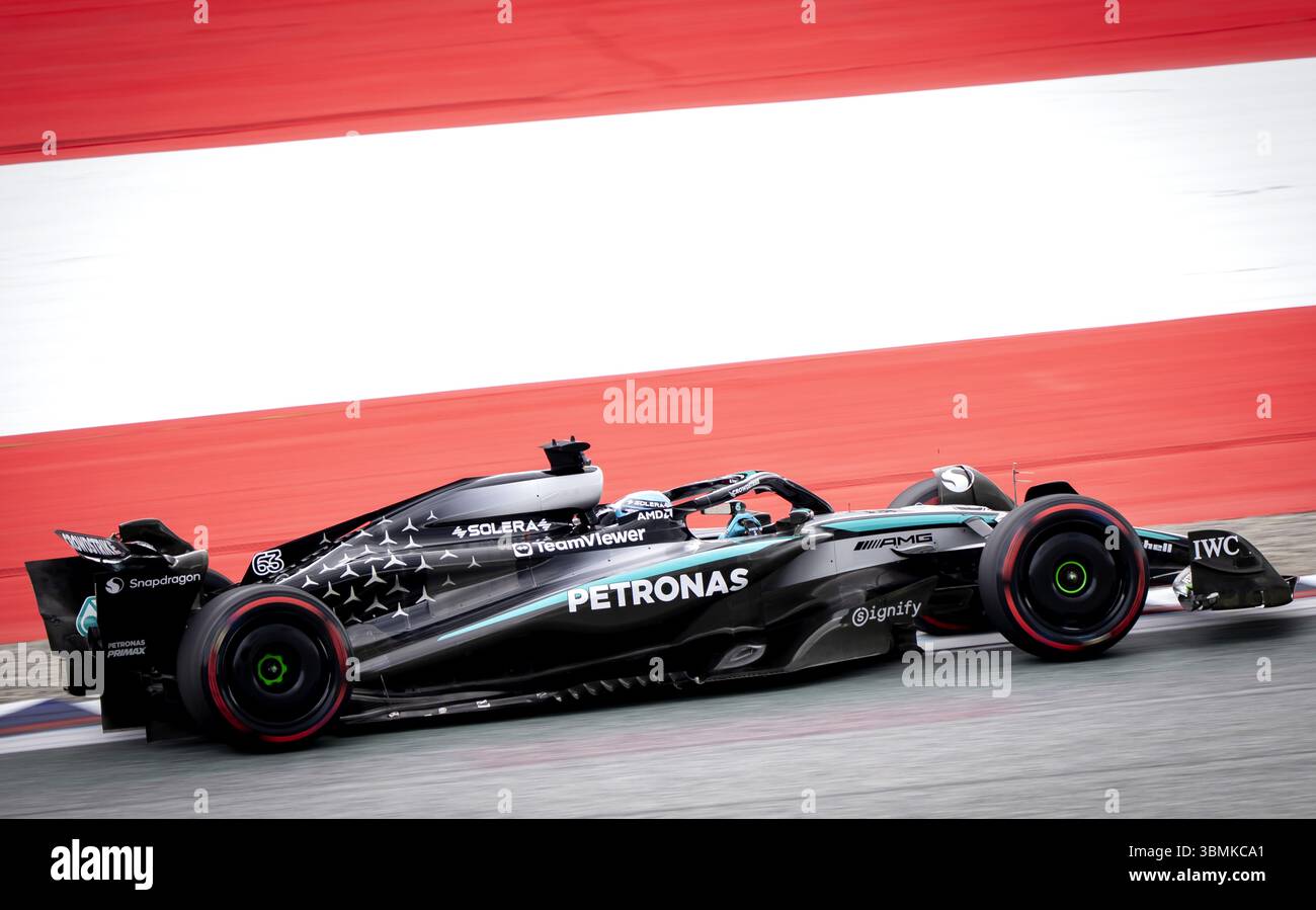 SPIELBERG - George Russell (Mercedes) on the Red Bull Ring race track ...
