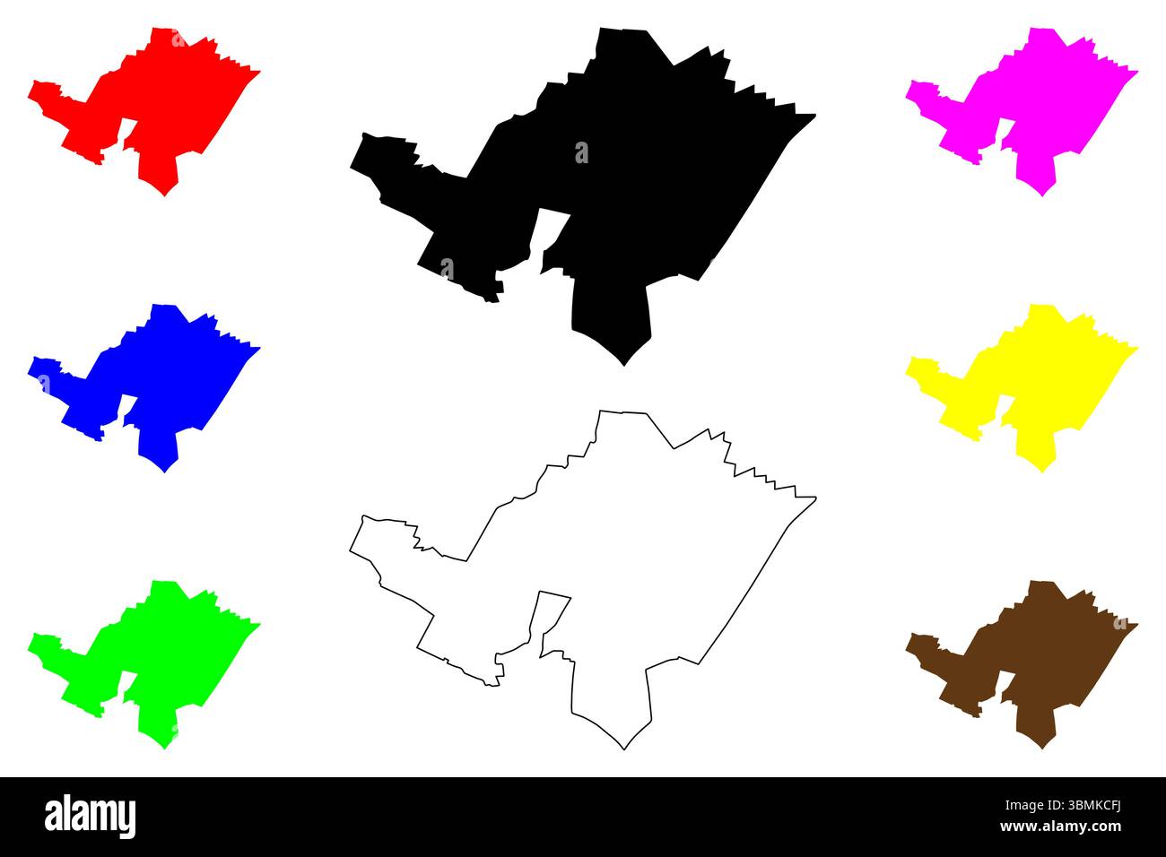 Rehovot city (State of Israel, Central District) map vector ...