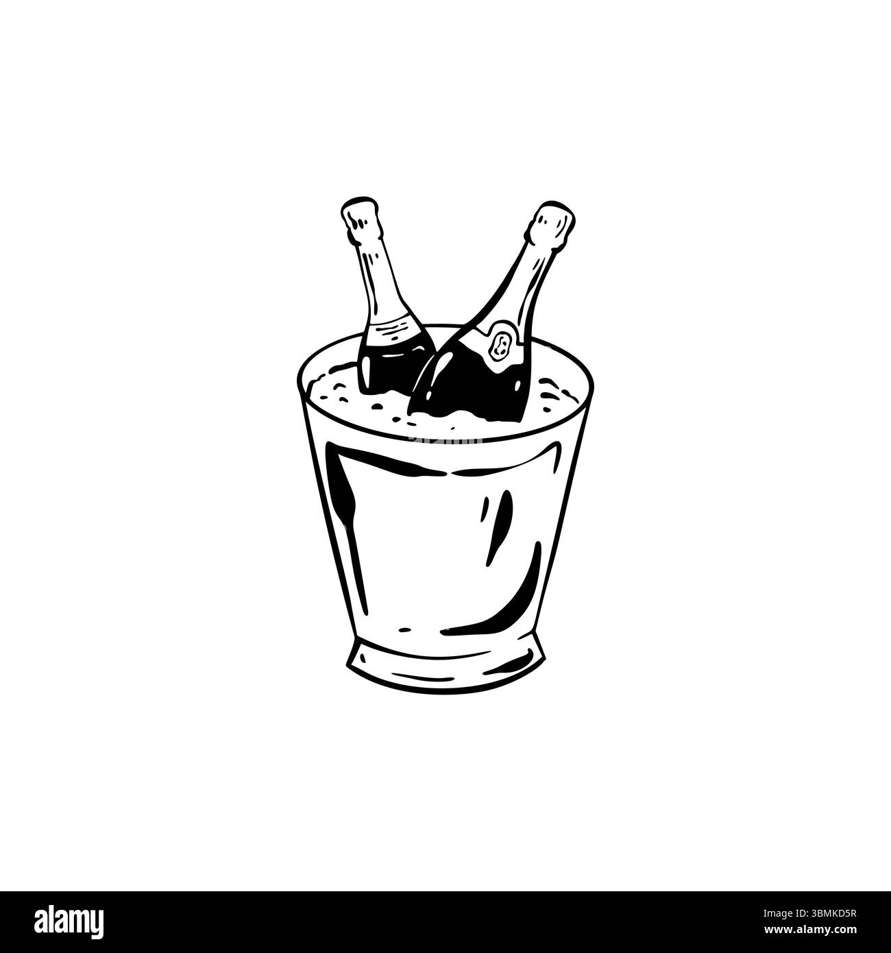 Bottle wine in ice Stock Vector Images - Alamy