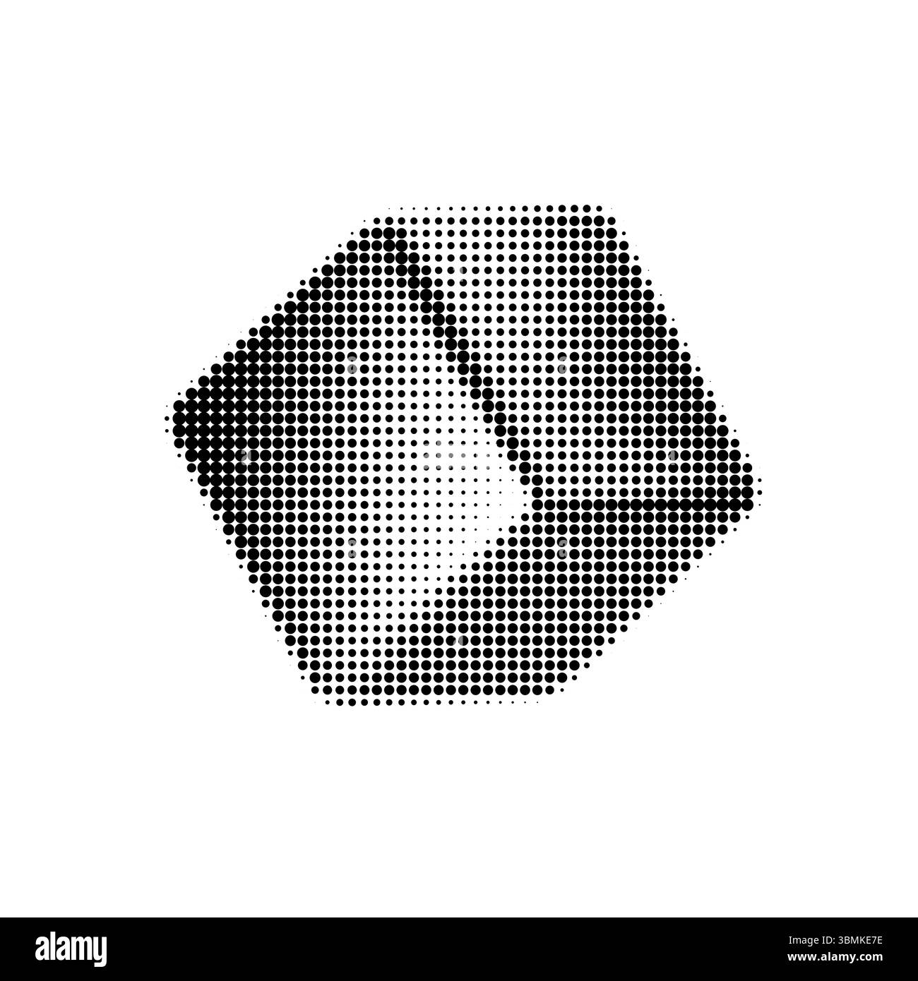 Halftone cube vector illustration in black and white. Abstract ...