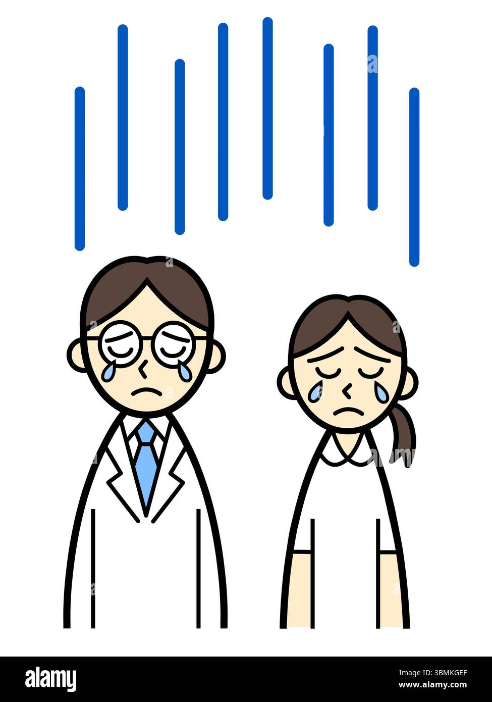 doctor and nurse looking sad with teardrops Stock Photo - Alamy