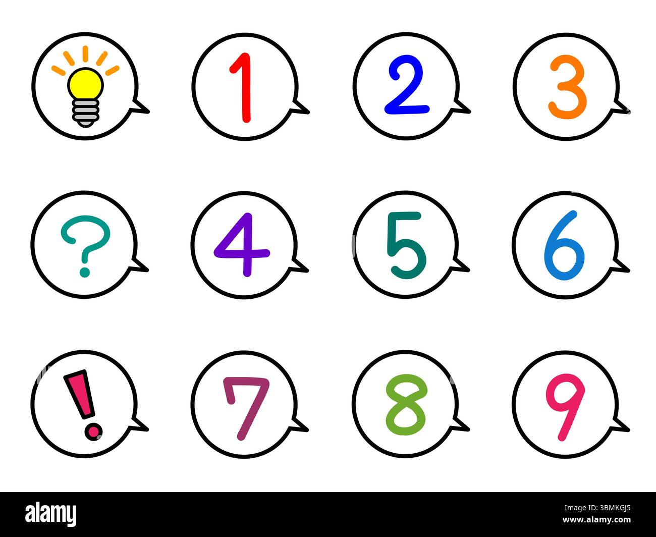 Set balloons in cartoon Cut Out Stock Images & Pictures - Alamy