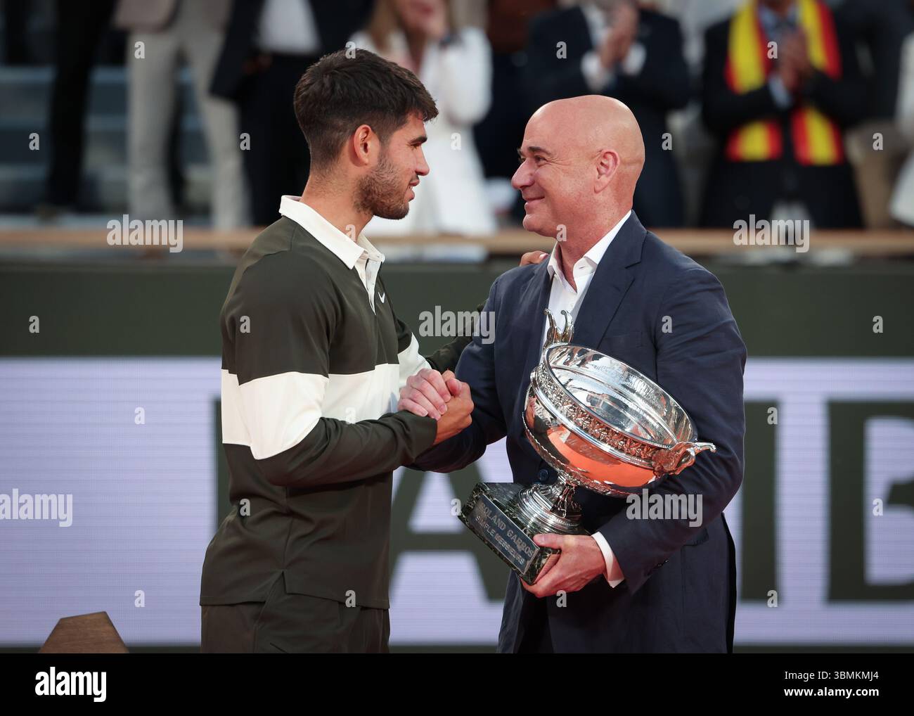 Carlos alcaraz 2024 french open trophy hi-res stock photography and ...
