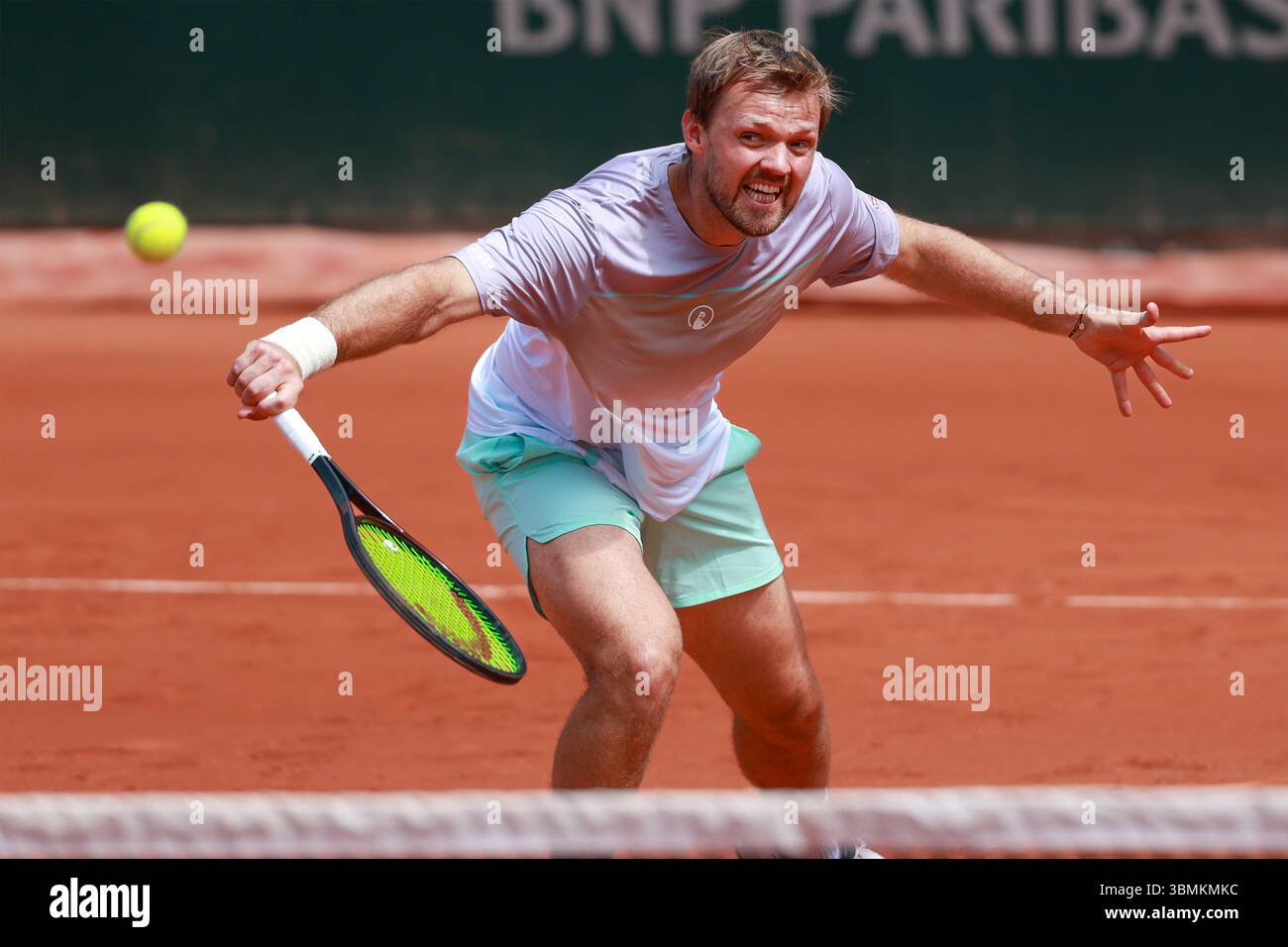 German tennis doubles player Kevin Krawietz in action at the French ...