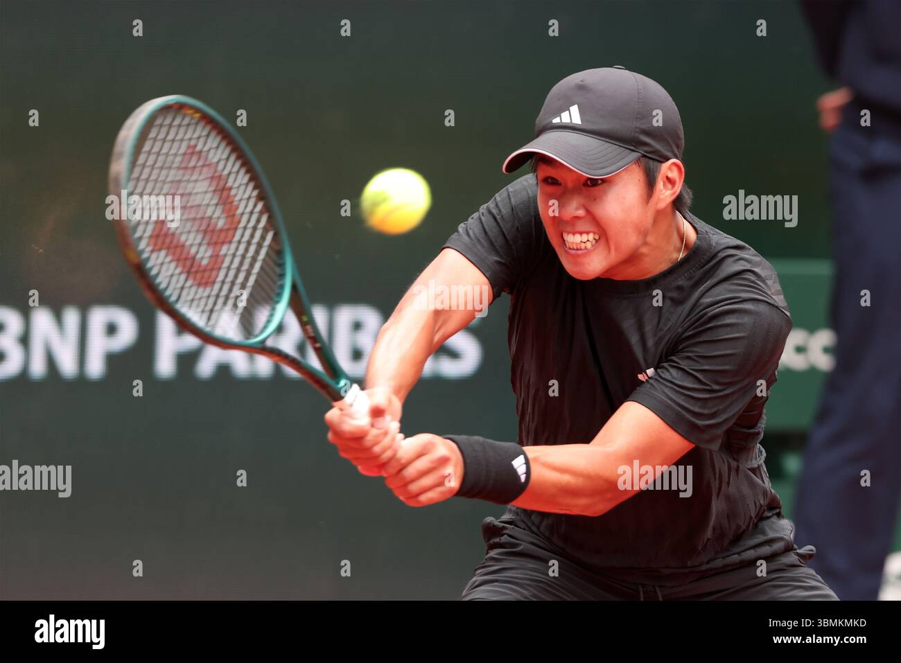 US tennis player Learner Tien in action at the French Open,Roland ...