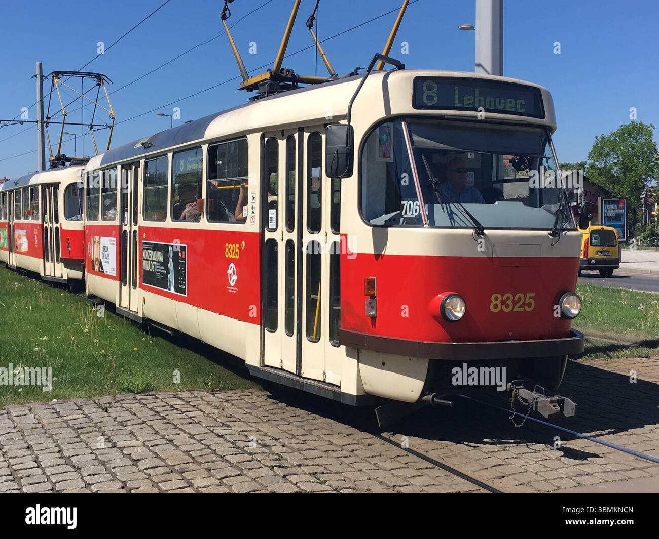 Historic trams—classic Tatra T3s and modern Škoda ForCity models ...
