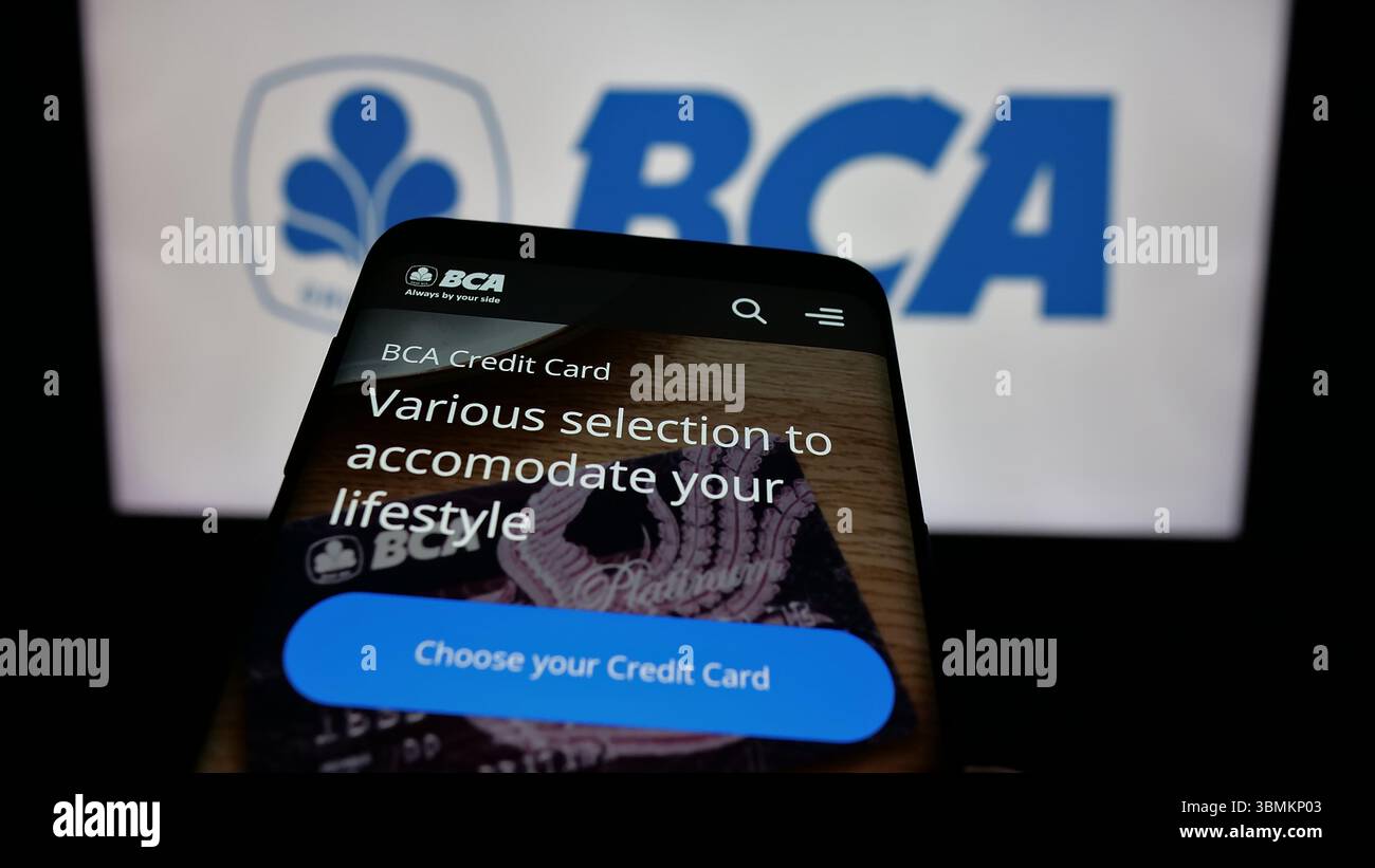 Stuttgart, Germany - 05-03-2025: Mobile phone with webpage of company PT Bank Central Asia Tbk ...