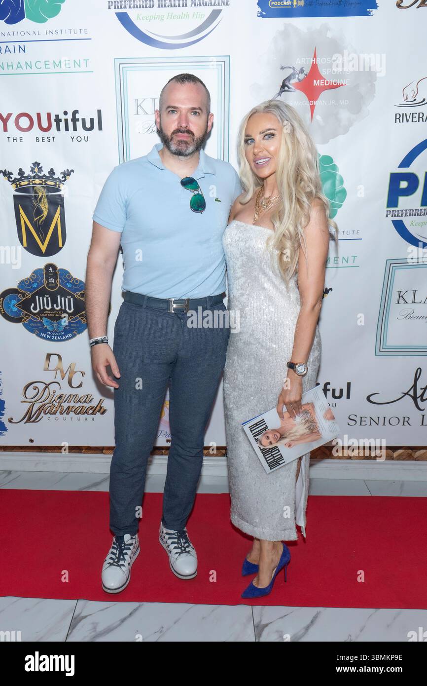 Jon Harari and Karla Chrzuszcz attends the Preferred Health Magazine ...
