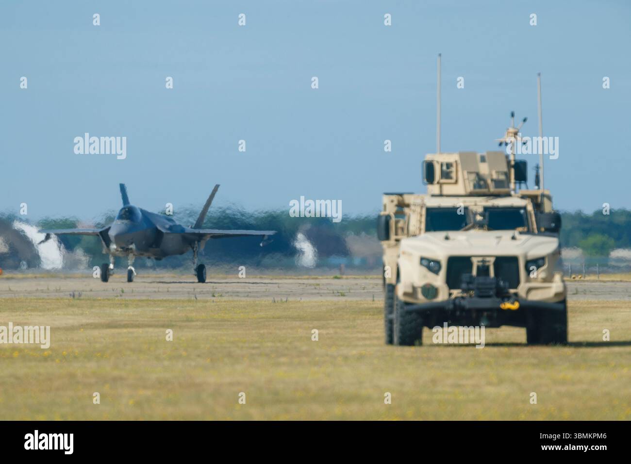 Lakenheath, UK. 27 June, 2025. A solitary Joint Light Tactical Vehicle ...
