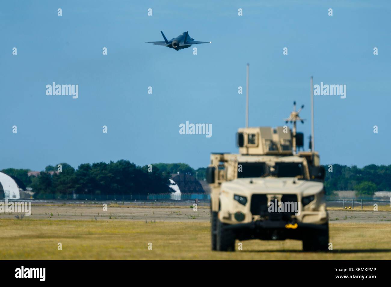 Lakenheath, UK. 27 June, 2025. A solitary Joint Light Tactical Vehicle ...
