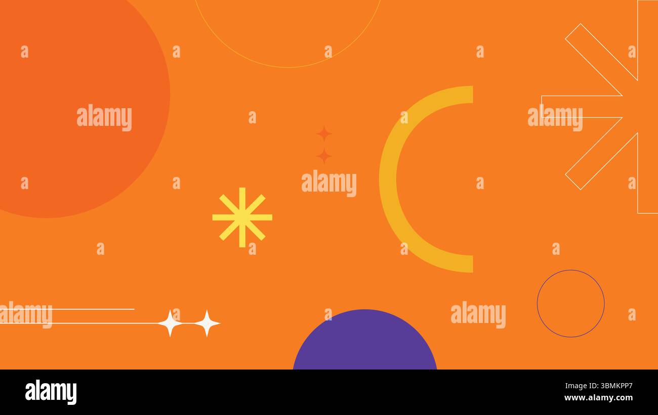 Orange Modern Background with Iconic Background Stock Vector Image ...