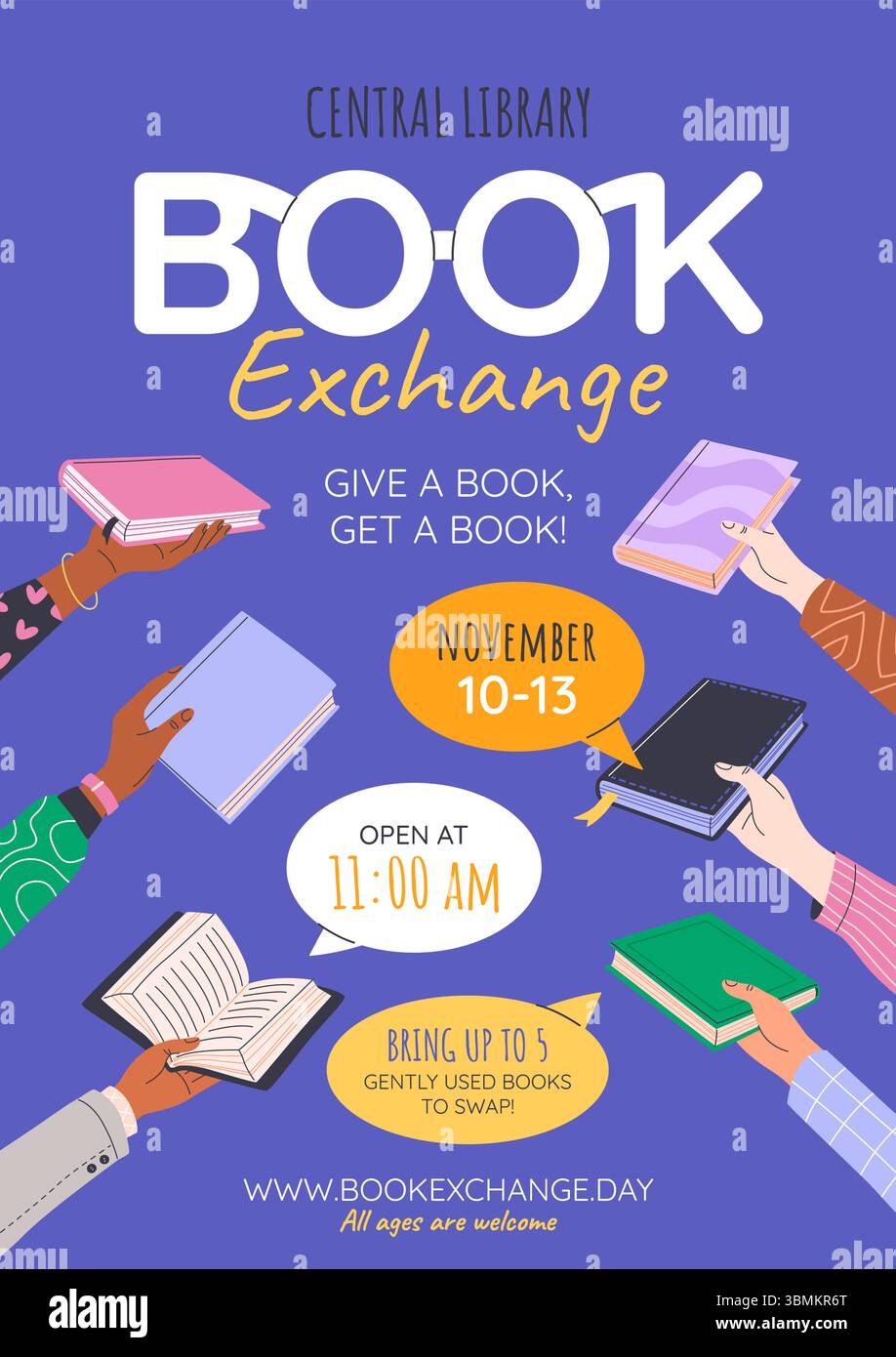 Book exchange vertical poster Stock Vector Image & Art - Alamy