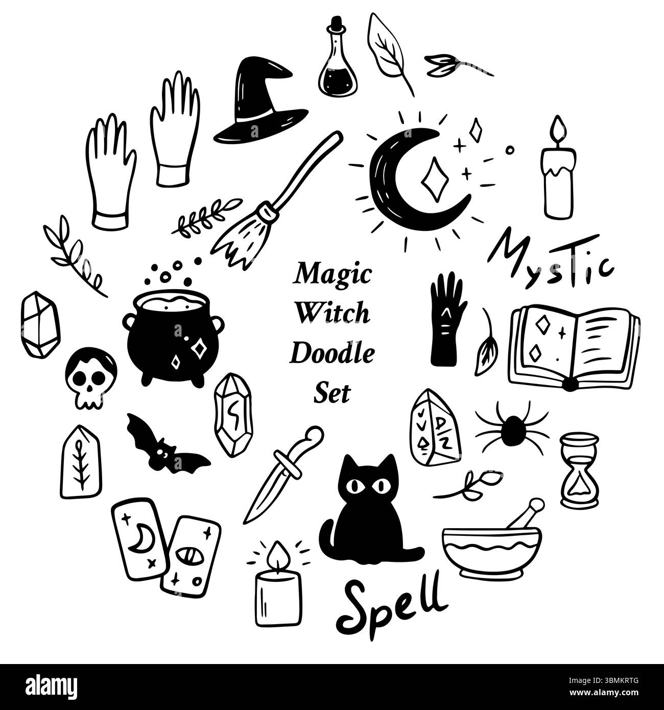 Magical Doodle Elements and Potions for Witches and Wizards in the ...