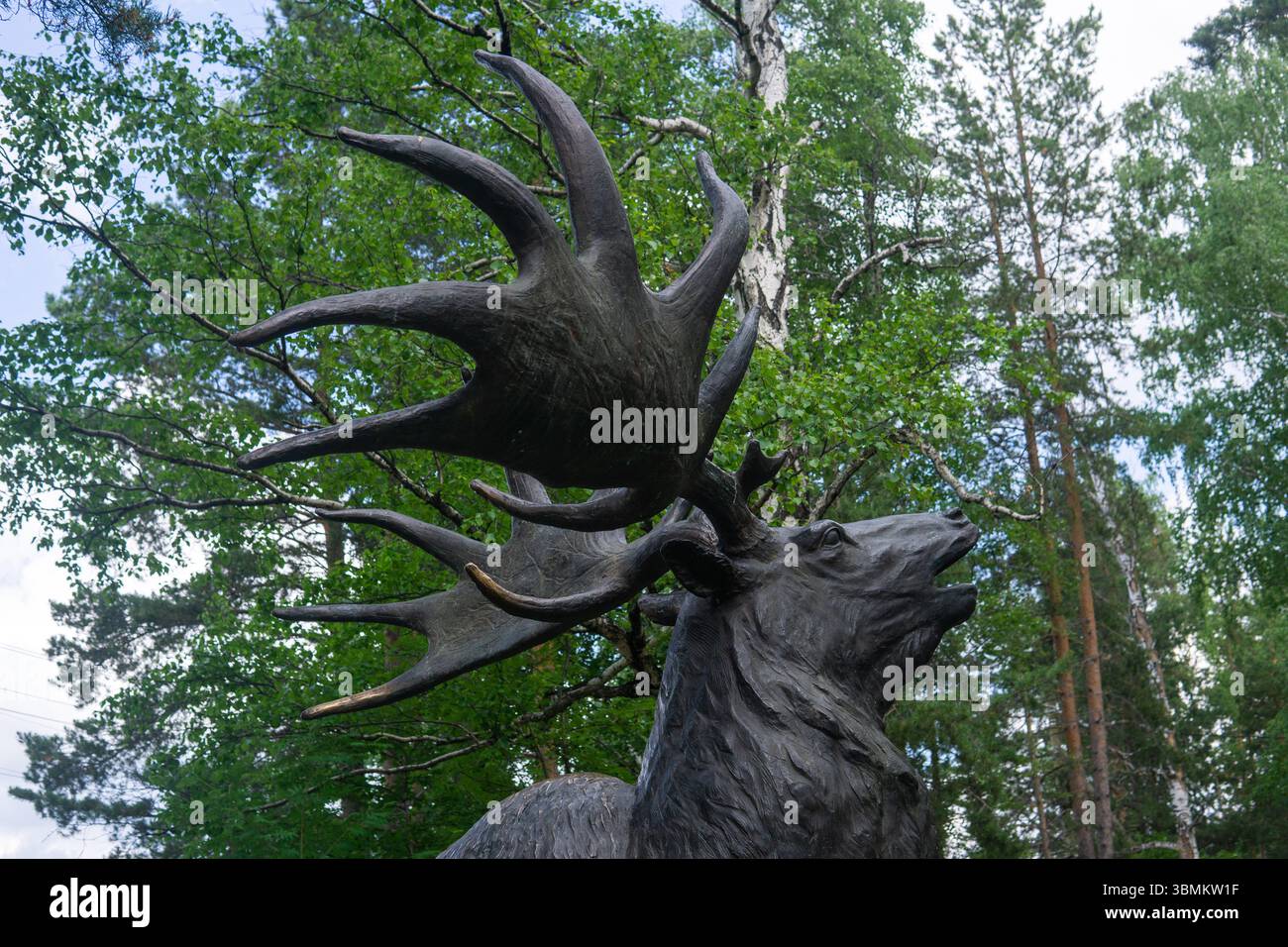Yekaterinburg, Russia - June 23, 2025: sculpture of extinct giant deer ...