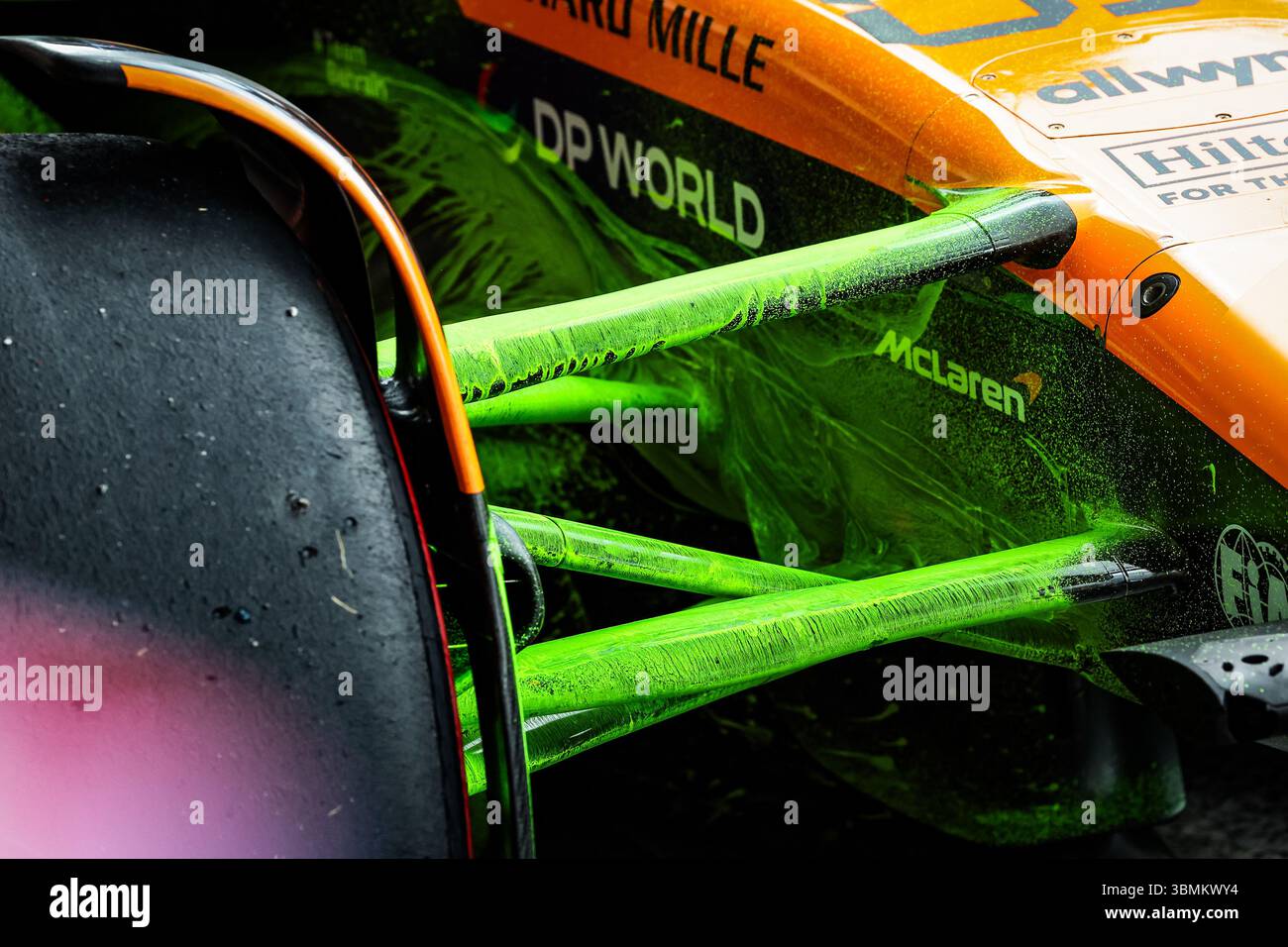 McLaren F1 Team MCL39, mechanical detail of the flow vis paint on the ...