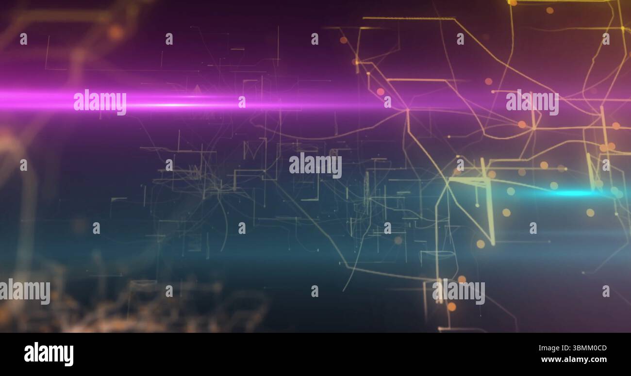 Floating abstract network structure illuminating virtual digital space ...