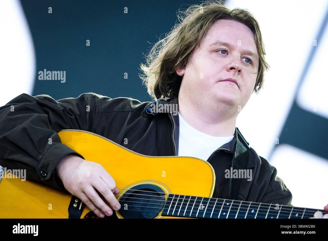 Lewis Capaldi performs on the Pyramid Stage during the Glastonbury ...