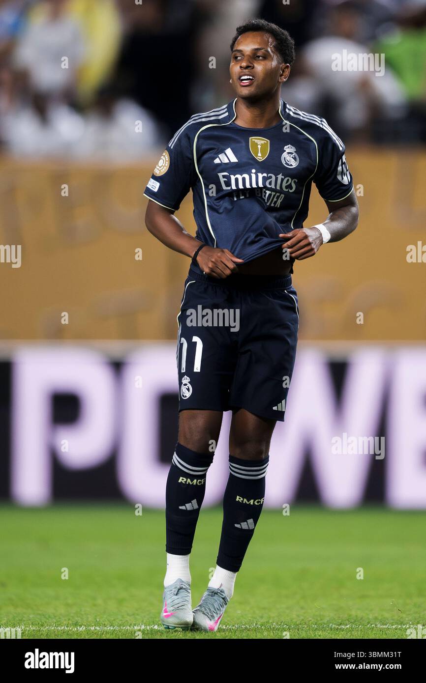 Rodrygo of Real Madrid CF reacts during the FIFA Club World Cup ...