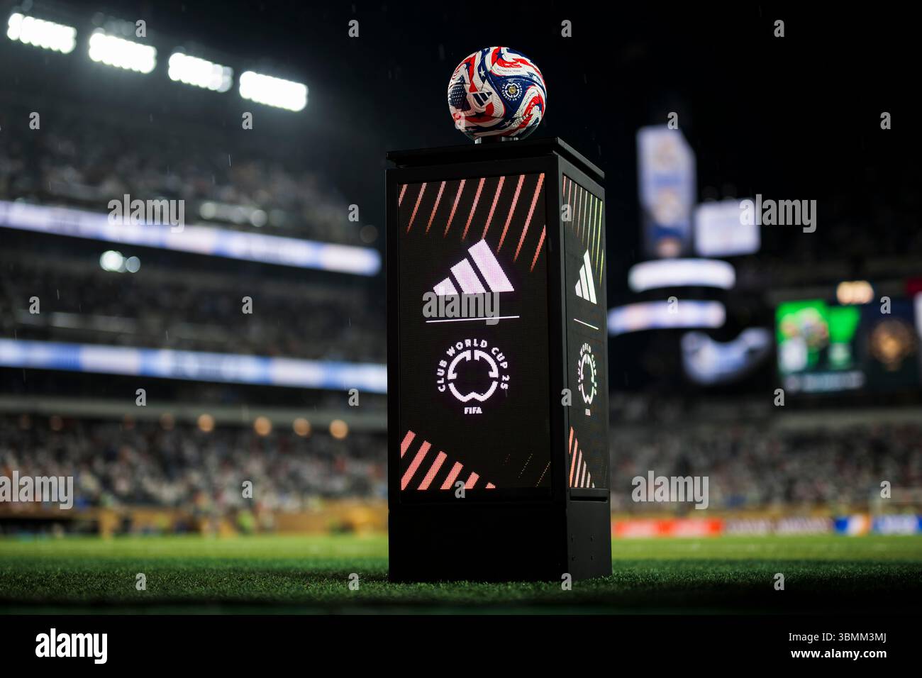 The FIFA Club World Cup Adidas official match ball is seen on a plinth ...