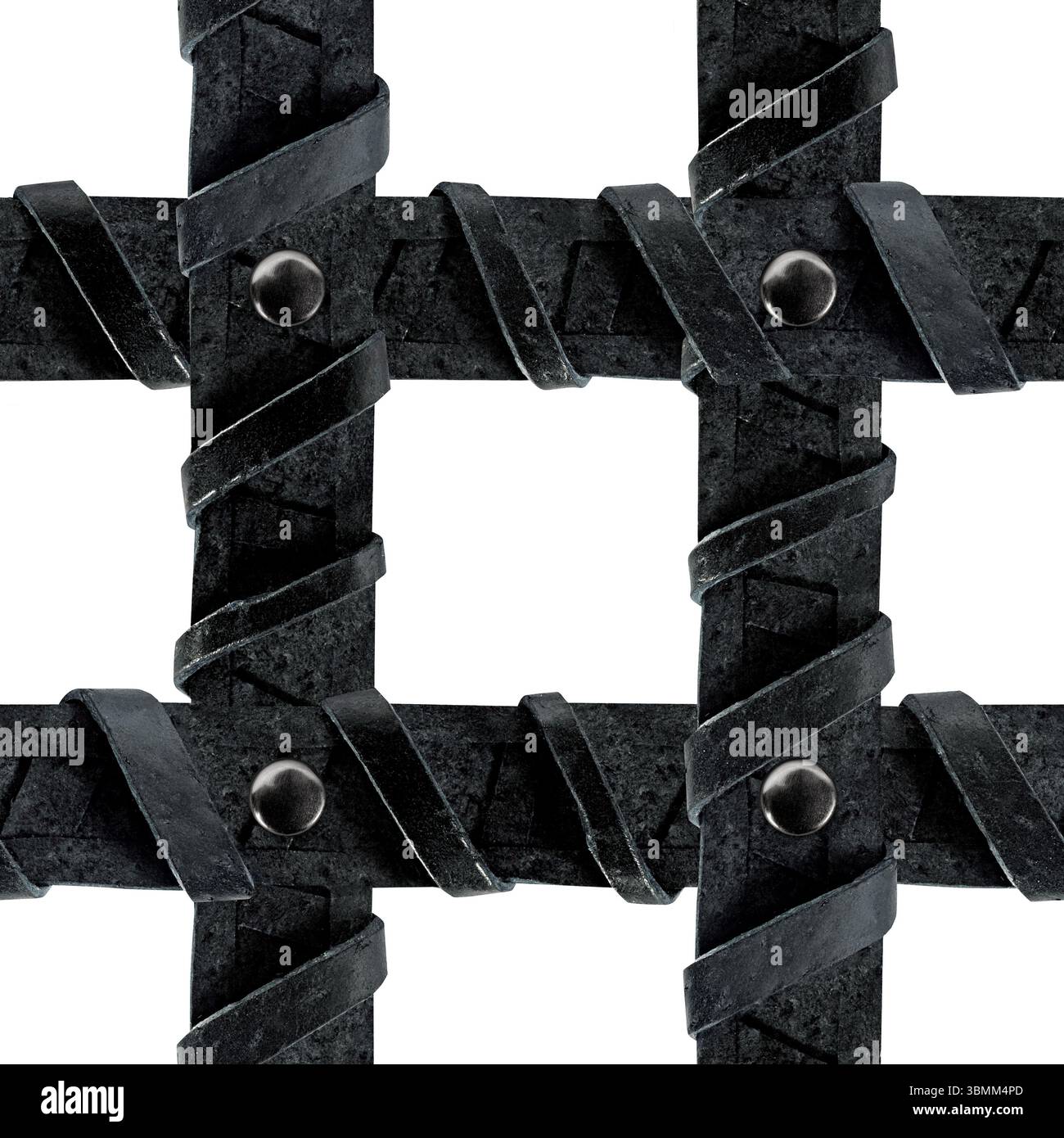 Isolated seamless 4k texture of black colored braided leather strap ...