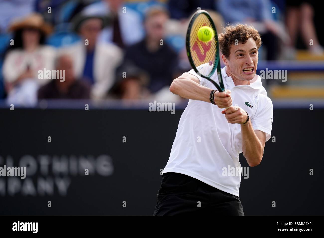 Ugo Humbert in action against Jenson Brooksby(not pictured) in the Men ...
