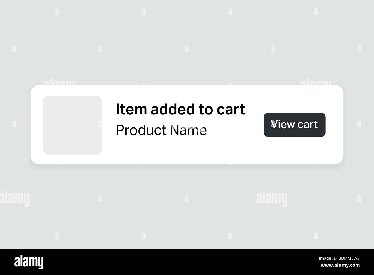 E-commerce pop-up showing added item with image and cart update notice ...