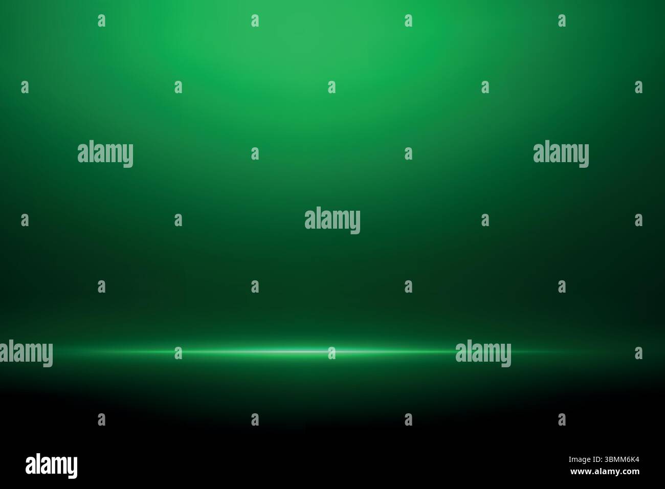 Bright green light strip with gradient glow fading into deep dark green ...