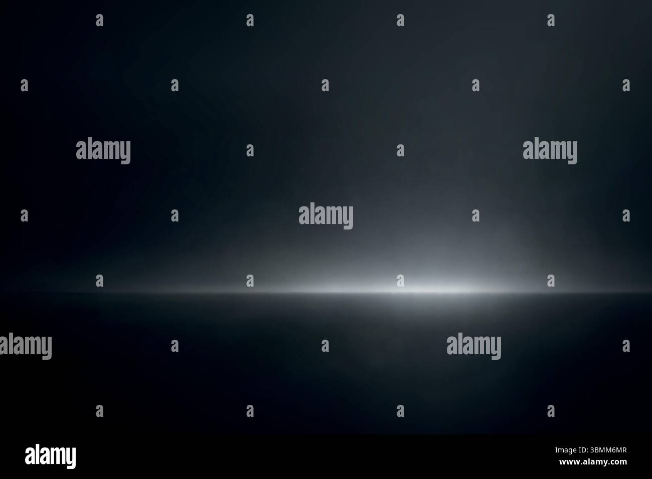 Horizontal glow line slices across flat dark matte reflective ...