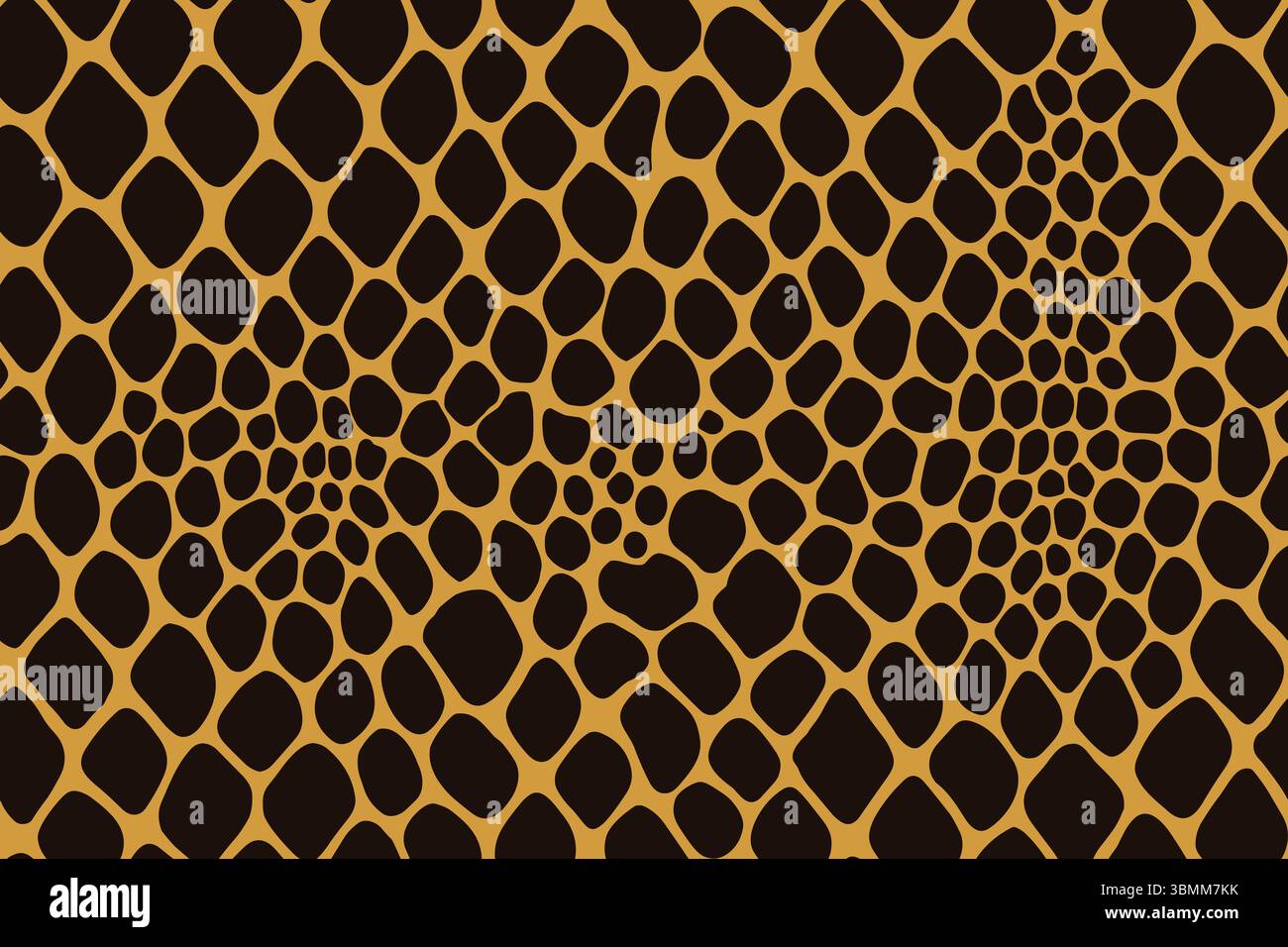 Seamless python skin pattern featuring large black scales with spiral ...