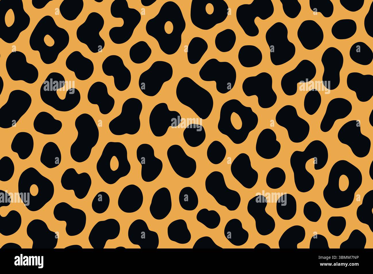 Bright seamless cheetah skin pattern with irregular black spots on ...