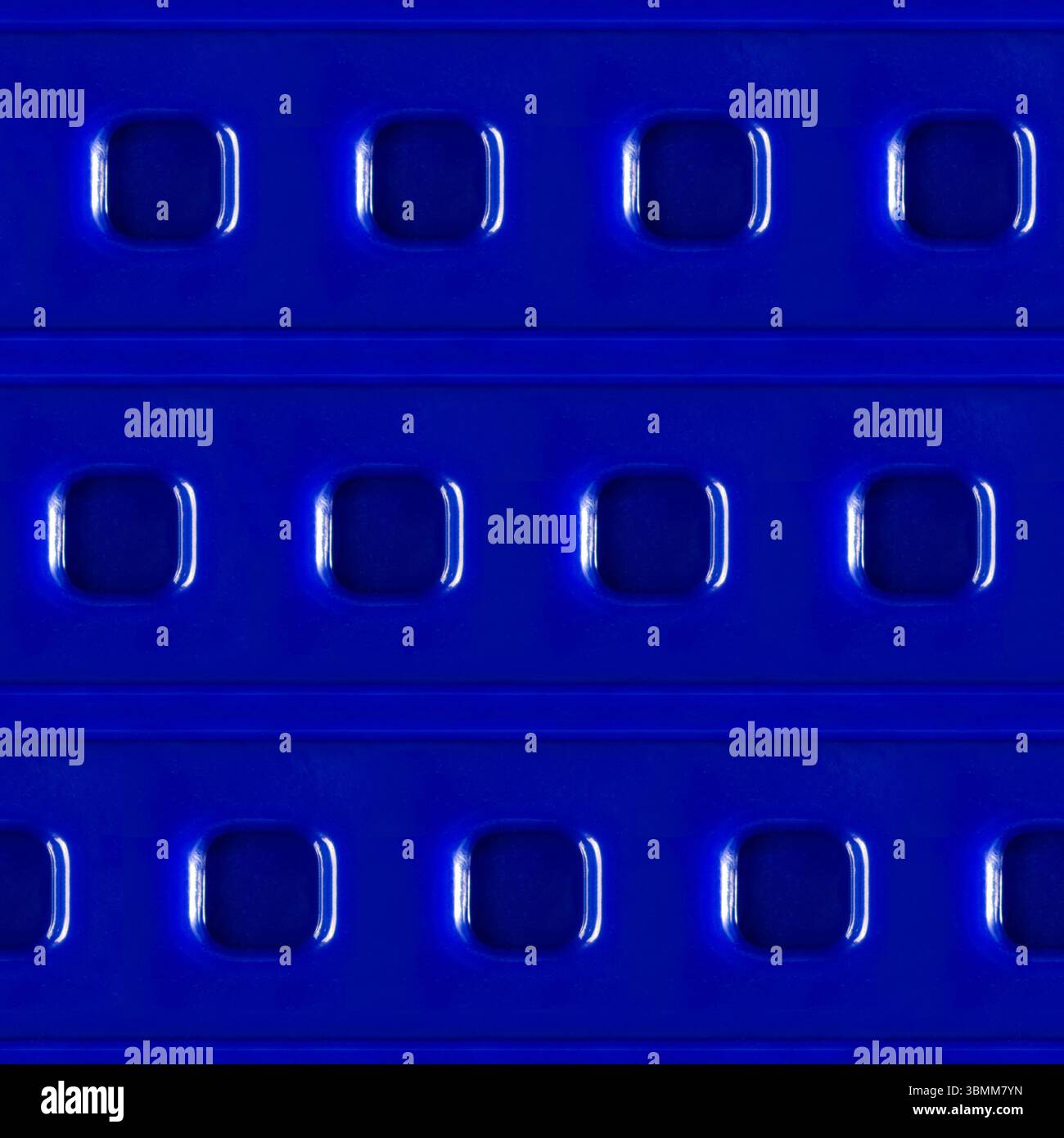 Seamless 4k photo texture material of blue colored plastic perforated ...