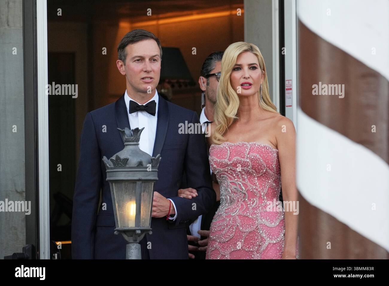 Jared Kushner, left, and Ivanka Trump leave a hotel ahead of the ...